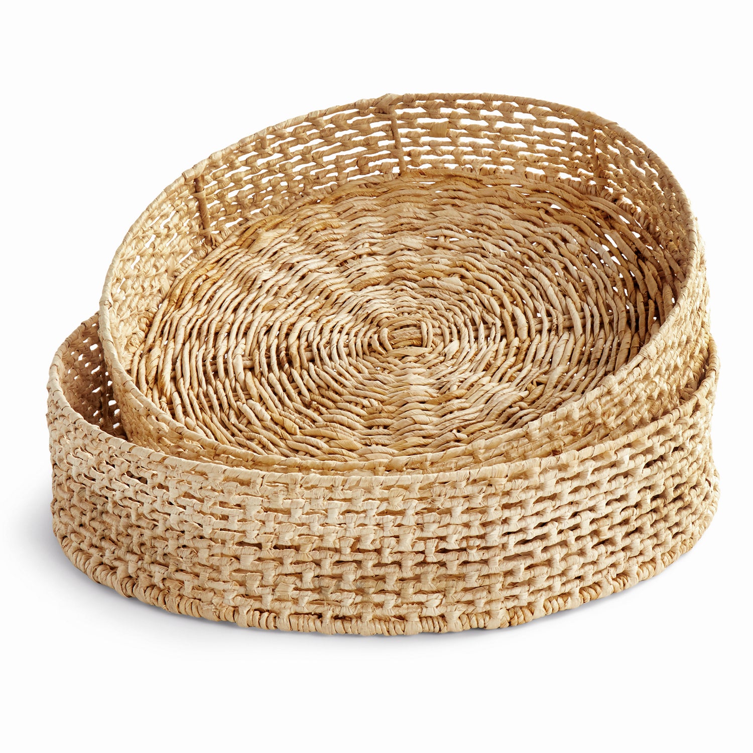 Juliet Abaca Round Tray Set of 2