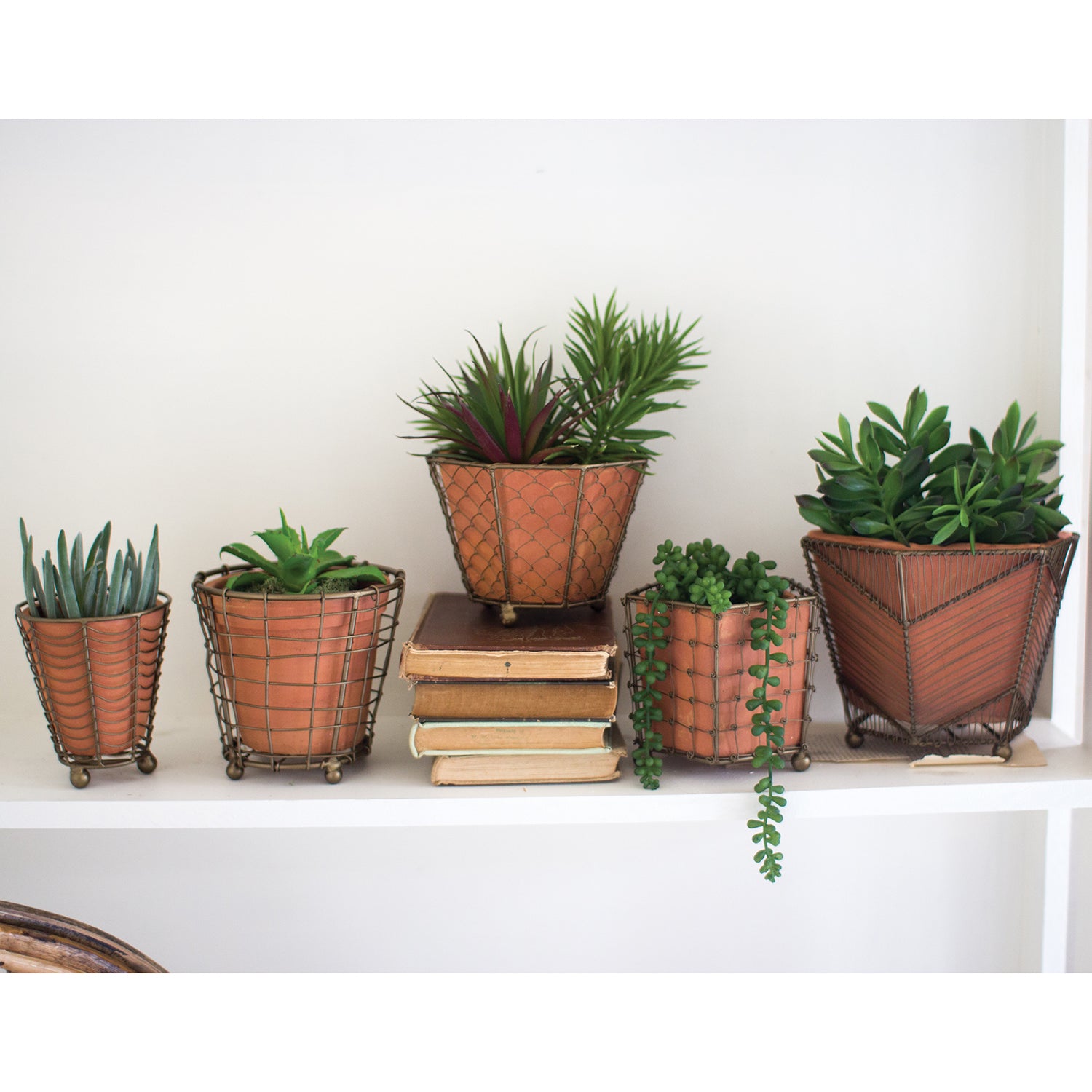 Wire Wrap Planter Set of 5 – Paynes Gray