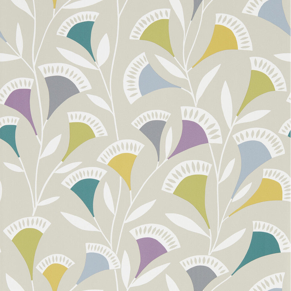 Scion x Kravet Noukku Foxglove/Graphite/Forest Wallpaper