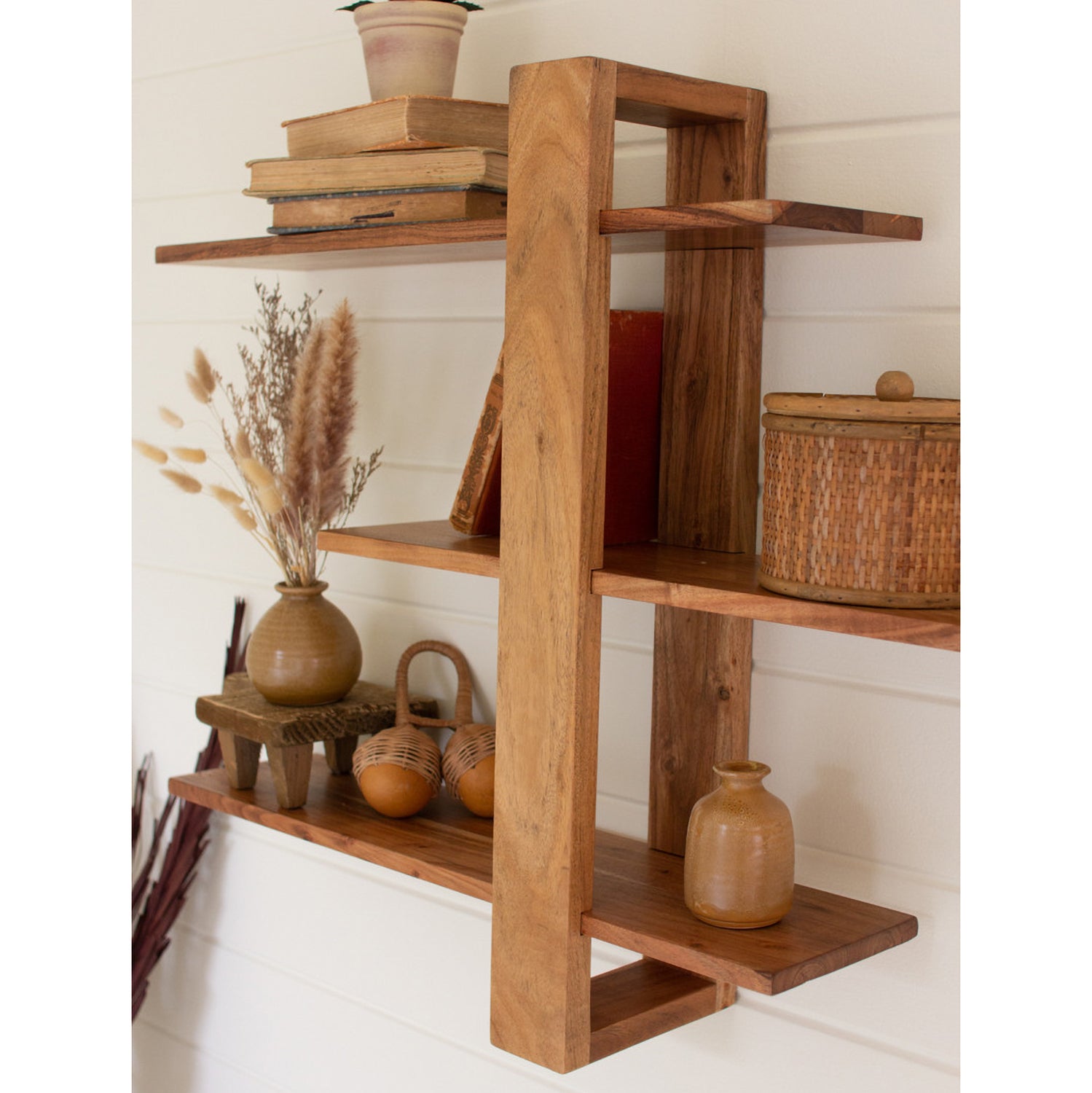 Three Tiered Adjustable Wall Shelf – Paynes Gray