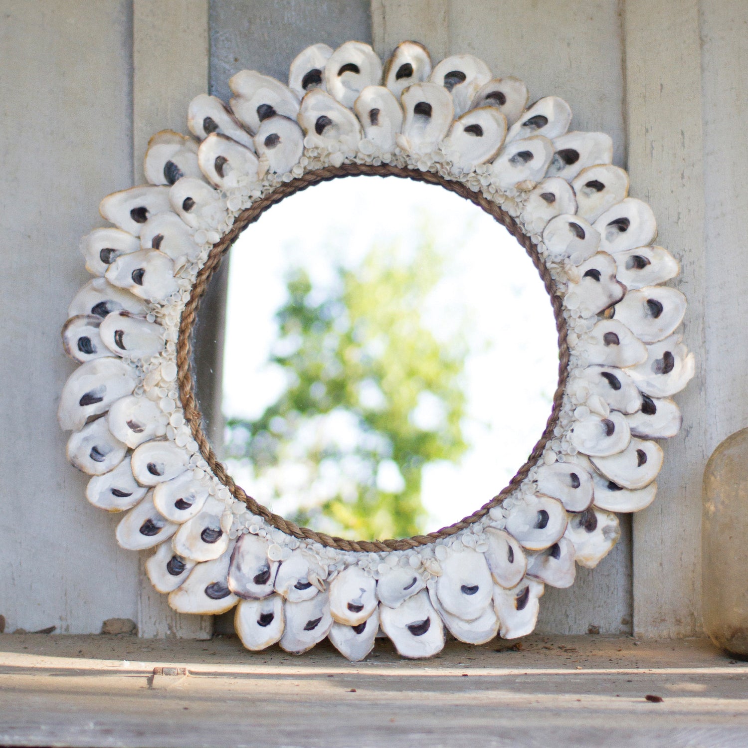 Oyster Shell Wall Mirror – Paynes Gray