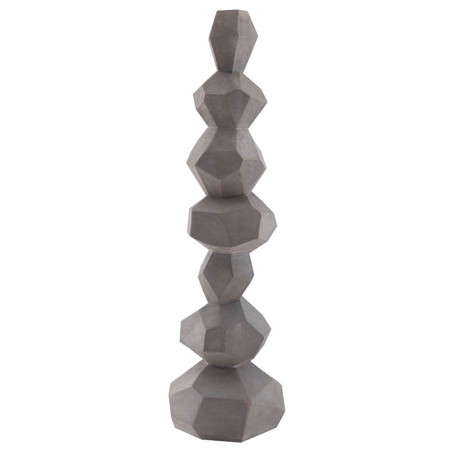 Phillips Collection Faceted Rock Column Sculpture – Paynes Gray