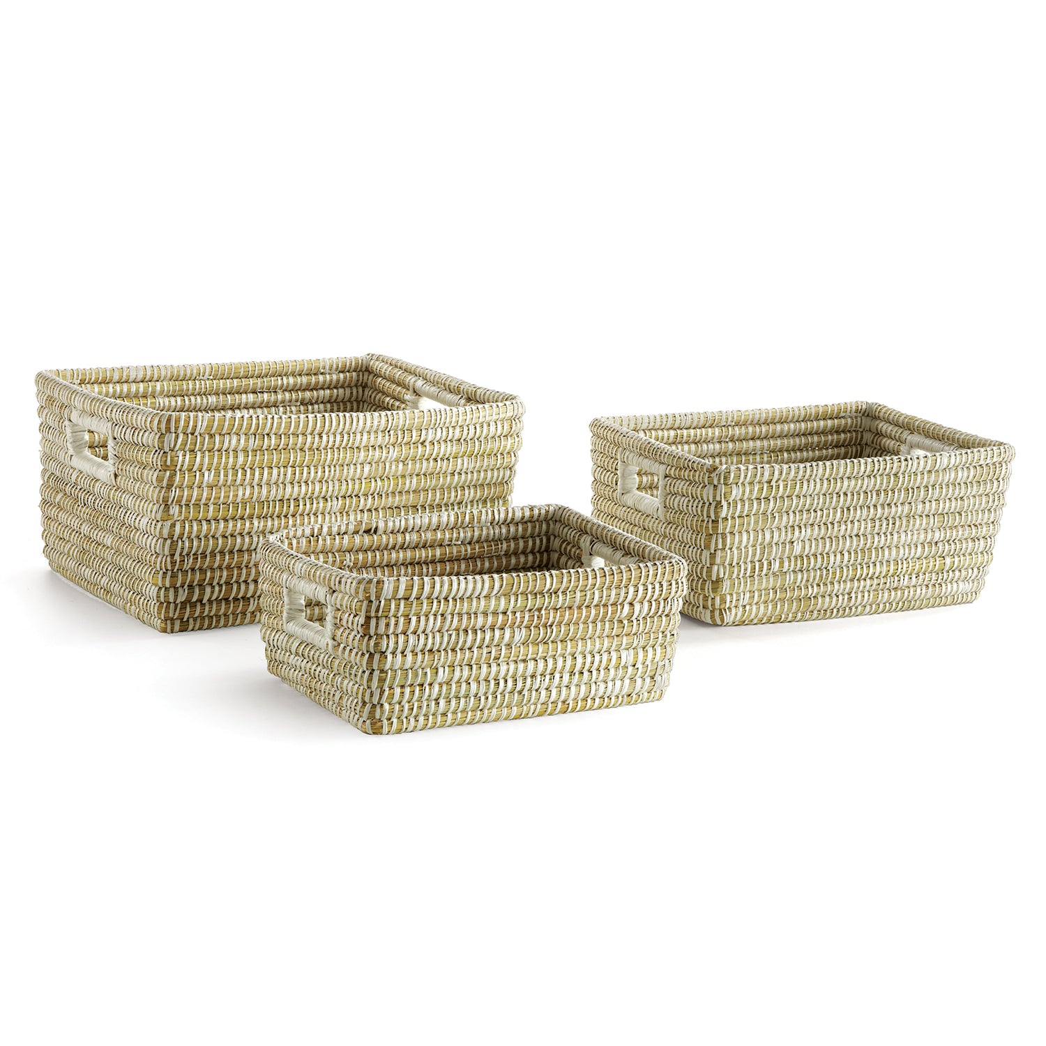 Rivergrass Rectangular Handle Storage Basket Set of 3 – Paynes Gray