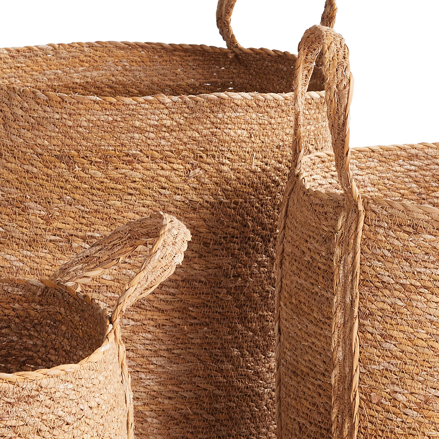 Seagrass Round Long Handle Basket Set of 3 – Paynes Gray
