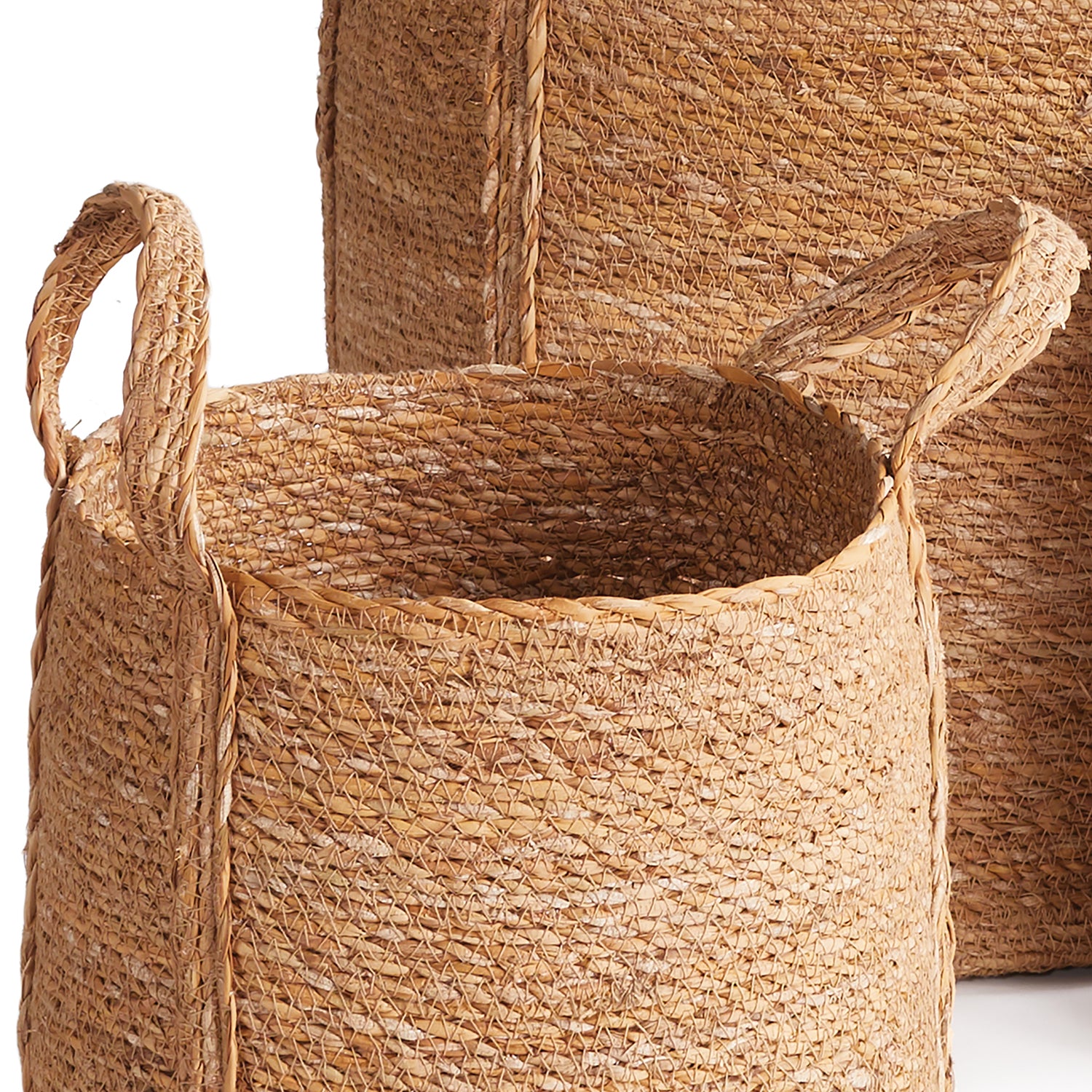 Seagrass Round Long Handle Basket Set of 3 – Paynes Gray