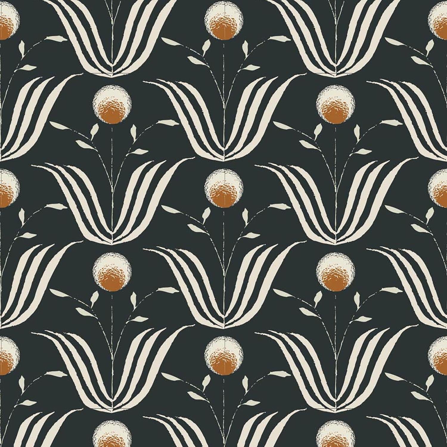 Mitchell Black Spring Bloom Wallpaper – Paynes Gray