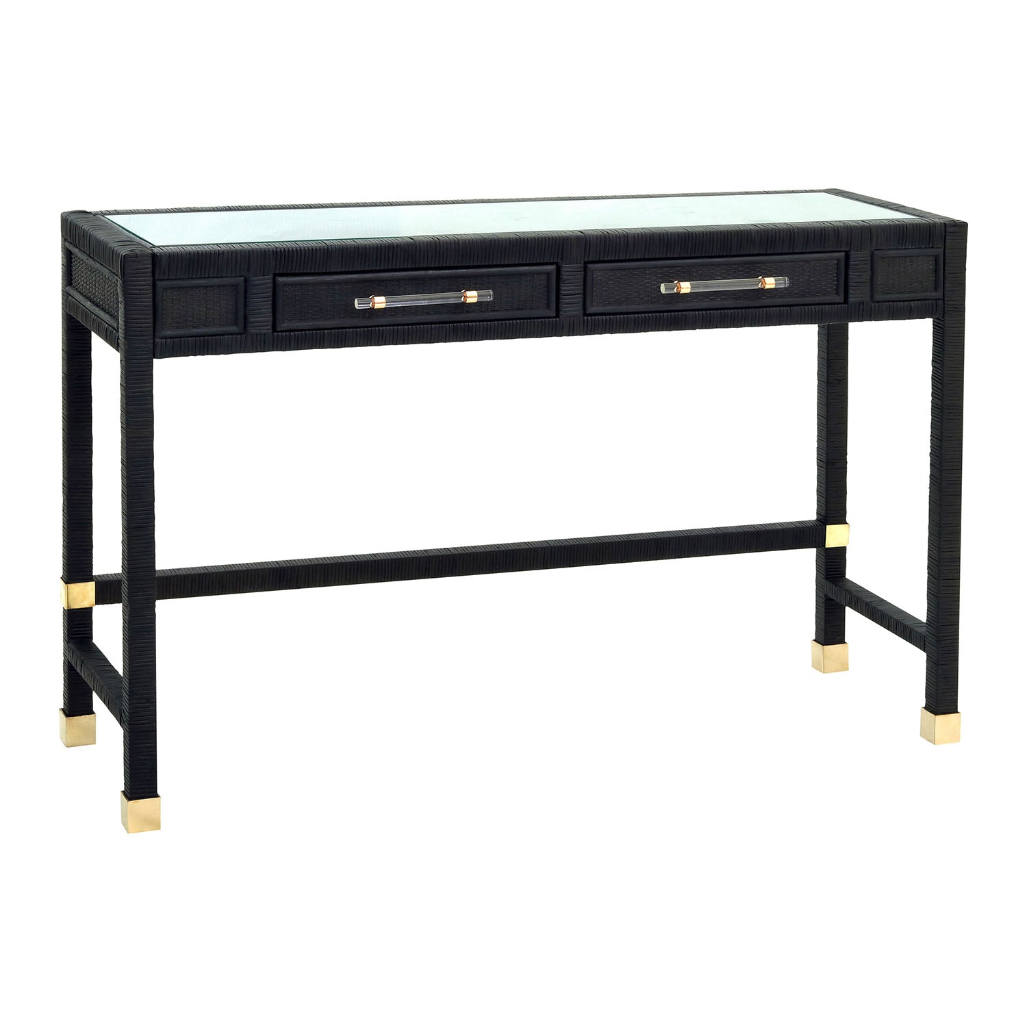 TOV Furniture Amara Rattan Desk – Paynes Gray