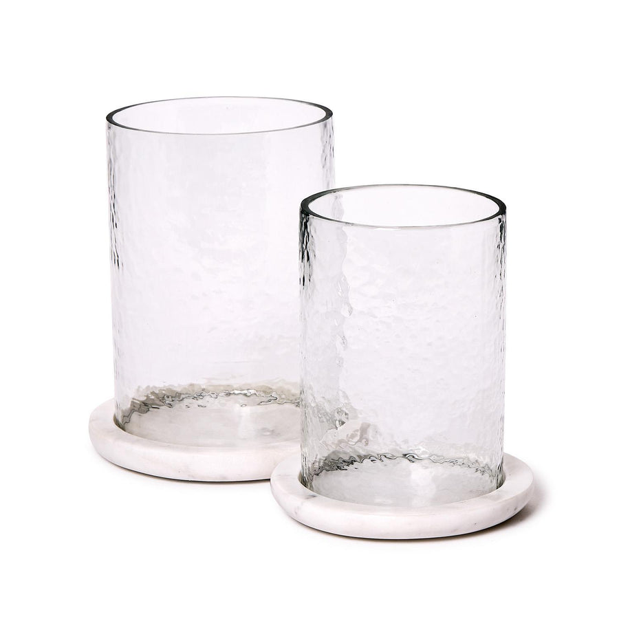 Marble Tabletop Hurricane Set of 2