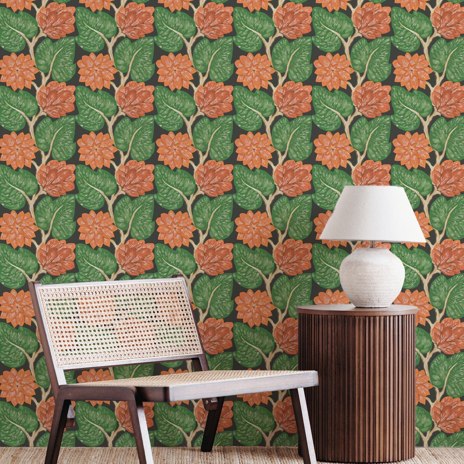 Mitchell Black Vintage Vines Wallpaper – Paynes Gray