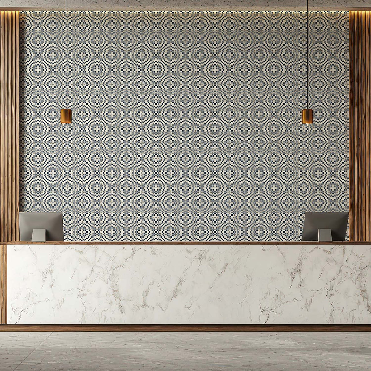 Mitchell Black Echo Tile Wallpaper