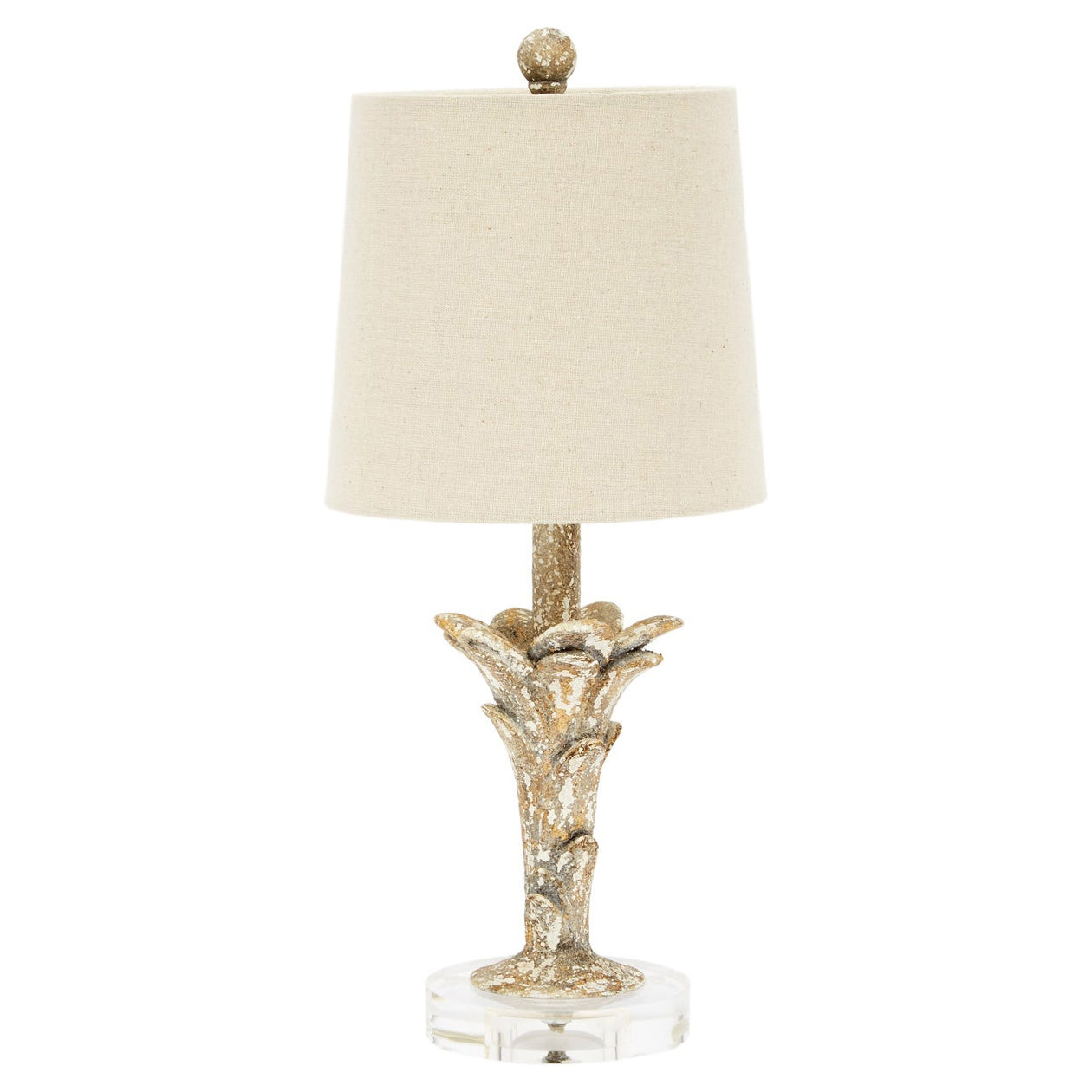 Old World Design Flower Distressed Gray & Gold Mini Table Lamp – Paynes ...