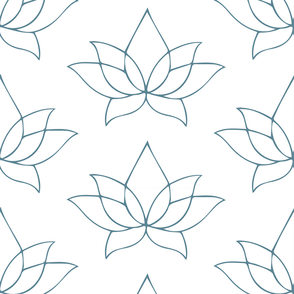 Mitchell Black Lotus Lines Wallpaper – Paynes Gray