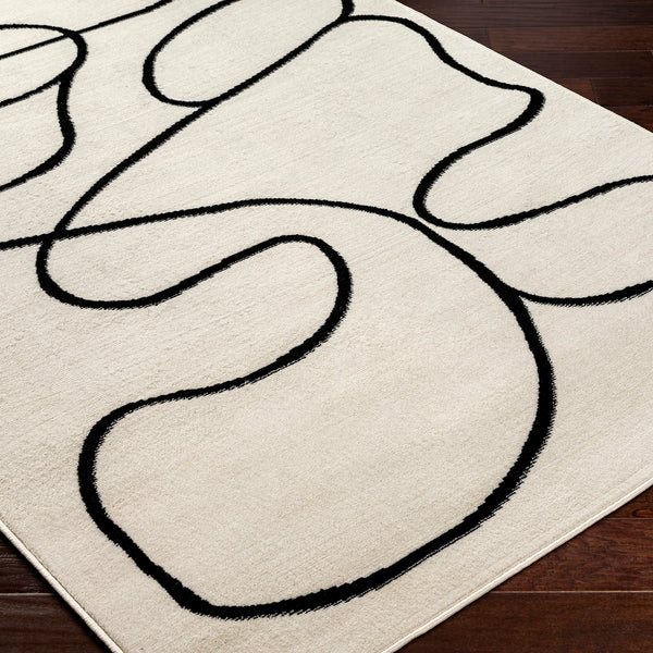 Livabliss Pisa Scribble Machine Woven Rug – Paynes Gray