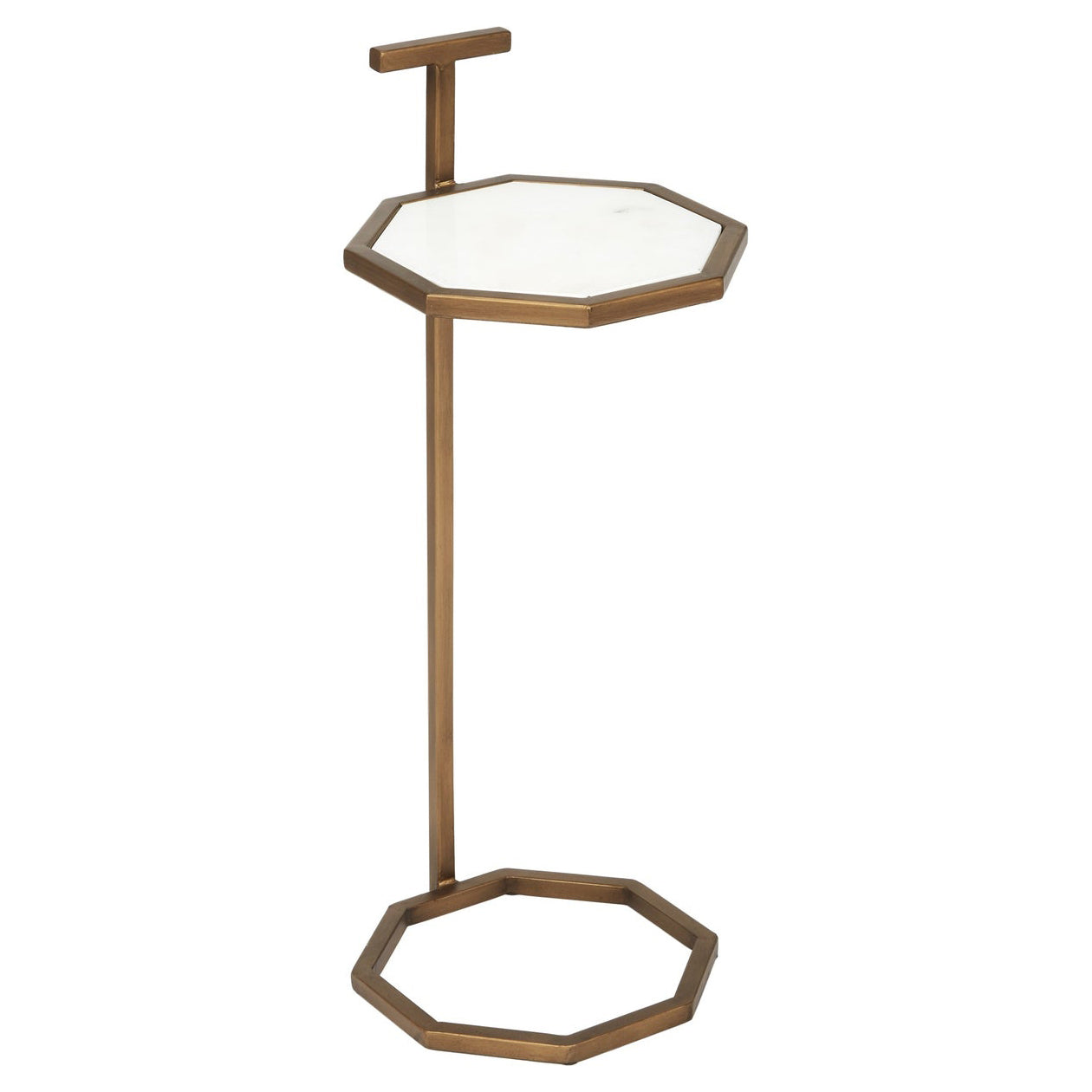 Old World Design Hexagonal White Marble Martini Table – Paynes Gray