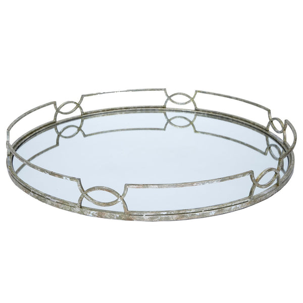 Old World Design Madeline Silver Mirrored Ottoman Tray – Paynes Gray