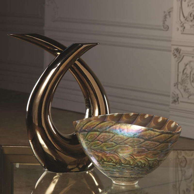 Global Views Loop Bronze Sculpture – Paynes Gray