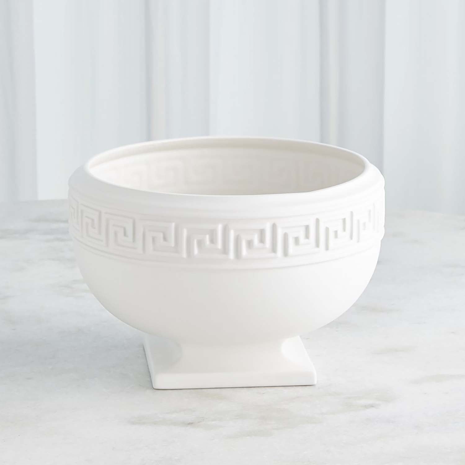 Global Views Greek Key Bowl – Paynes Gray