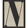 Letter N Black on White Framed Print – Paynes Gray