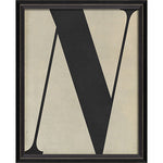 Letter N Black on White Framed Print – Paynes Gray