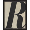 Letter R Black on White Framed Print – Paynes Gray