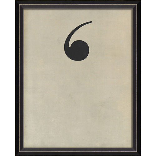 Letter Apostrophe Black on White Framed Print – Paynes Gray