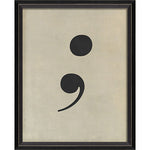 Letter Semi Colon Black on White Framed Print – Paynes Gray