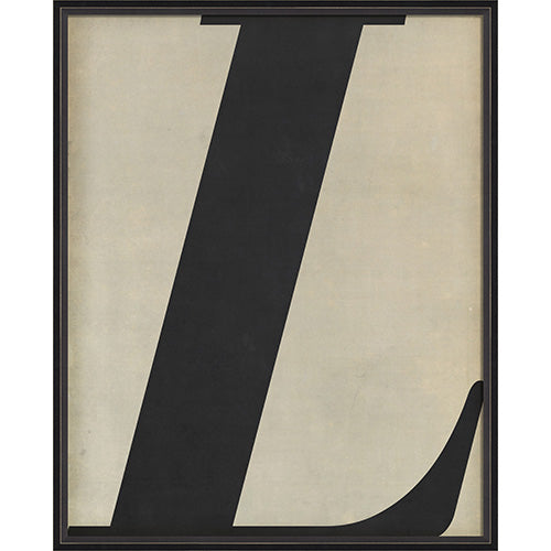 Letter L Black on White Framed Print – Paynes Gray
