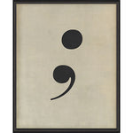 Letter Semi Colon Black on White Framed Print – Paynes Gray