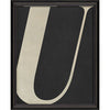 Letter U White on Black Framed Print – Paynes Gray