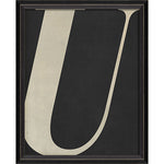Letter U White on Black Framed Print – Paynes Gray