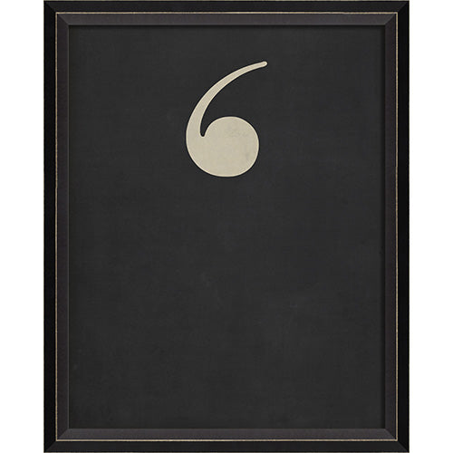 Letter Apostrophe White on Black Framed Print – Paynes Gray