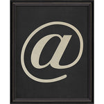 Letter At Symbol White on Black Framed Print – Paynes Gray