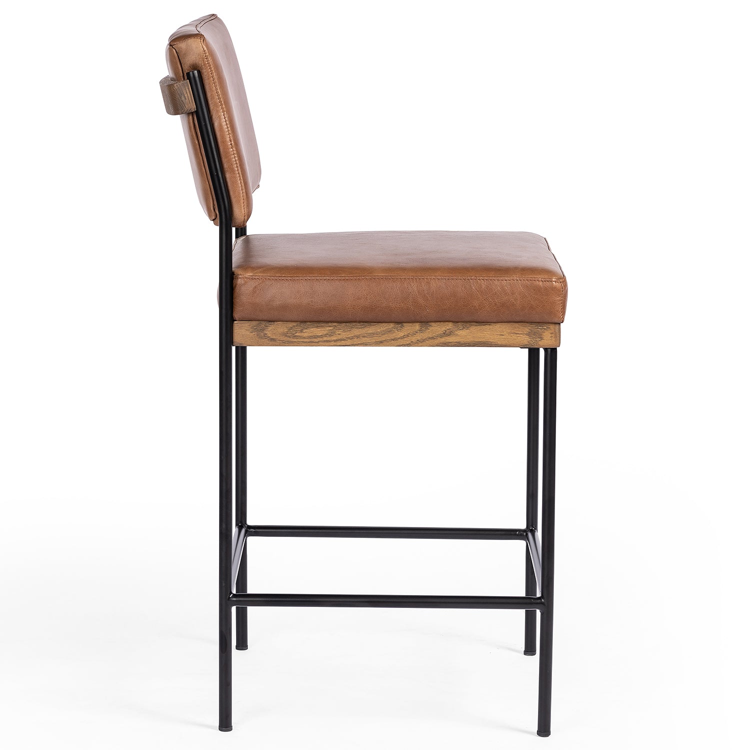 Four Hands Benton Leather Counter Stool Set of 2 – Paynes Gray