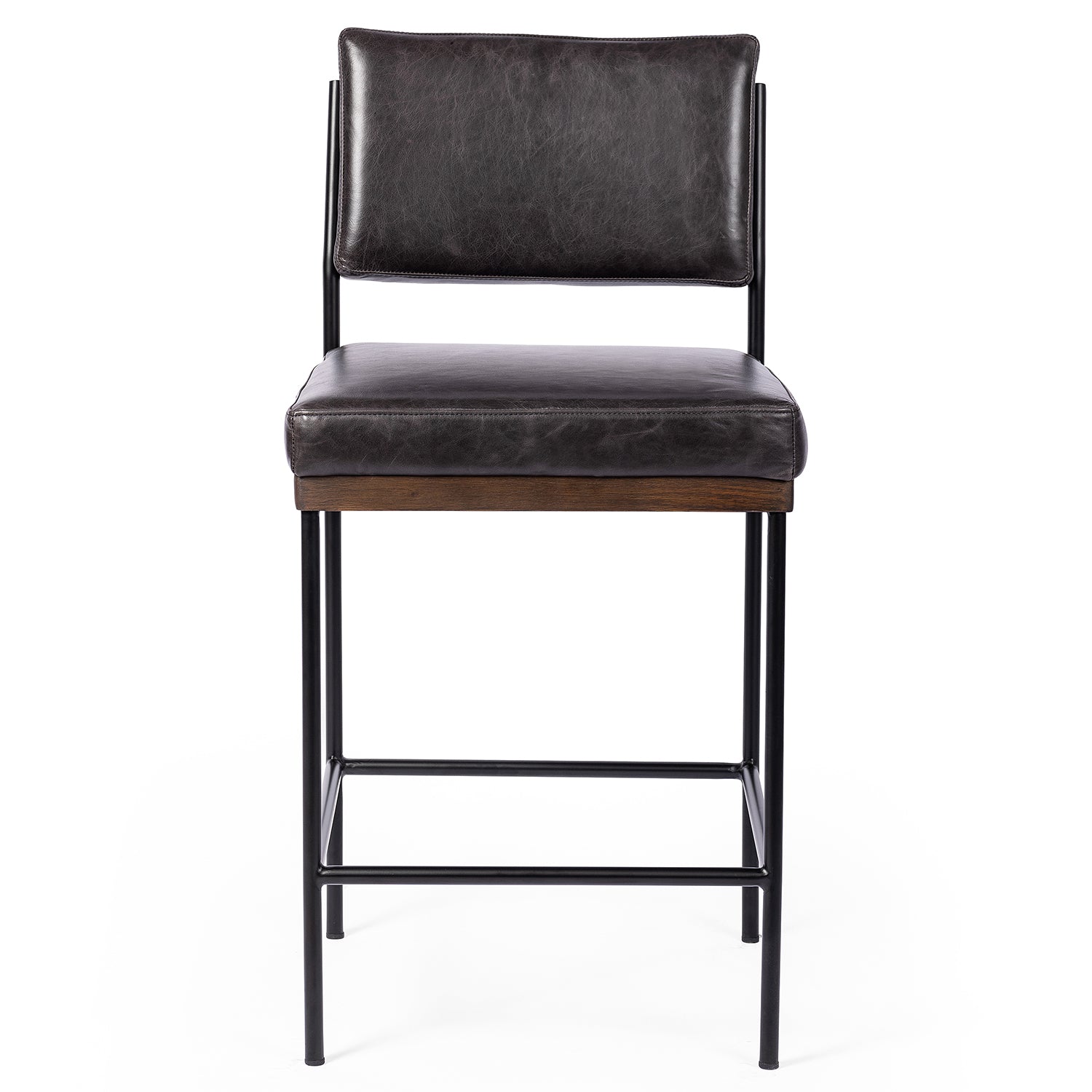 Four Hands Benton Leather Bar Stool Set of 2 – Paynes Gray