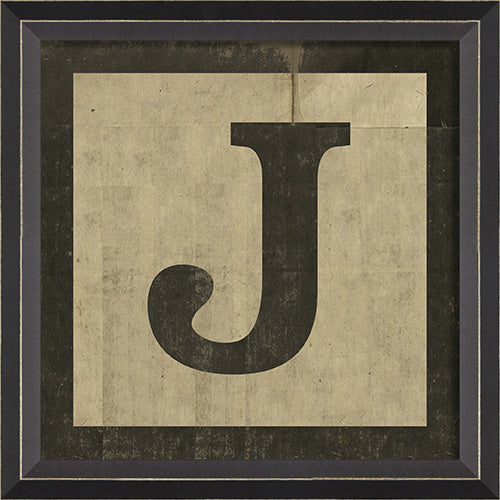 Black Block Letter J Framed Print – Paynes Gray