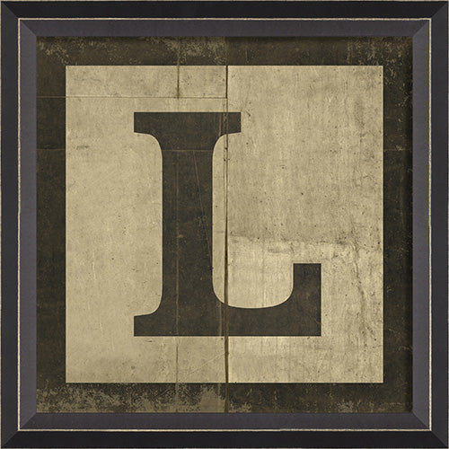 Black Block Letter L Framed Print – Paynes Gray