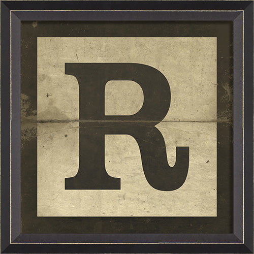 Black Block Letter R Framed Print – Paynes Gray