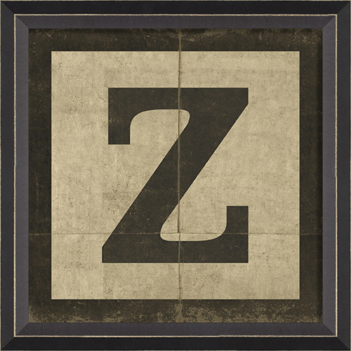 Black Block Letter Z Framed Print – Paynes Gray