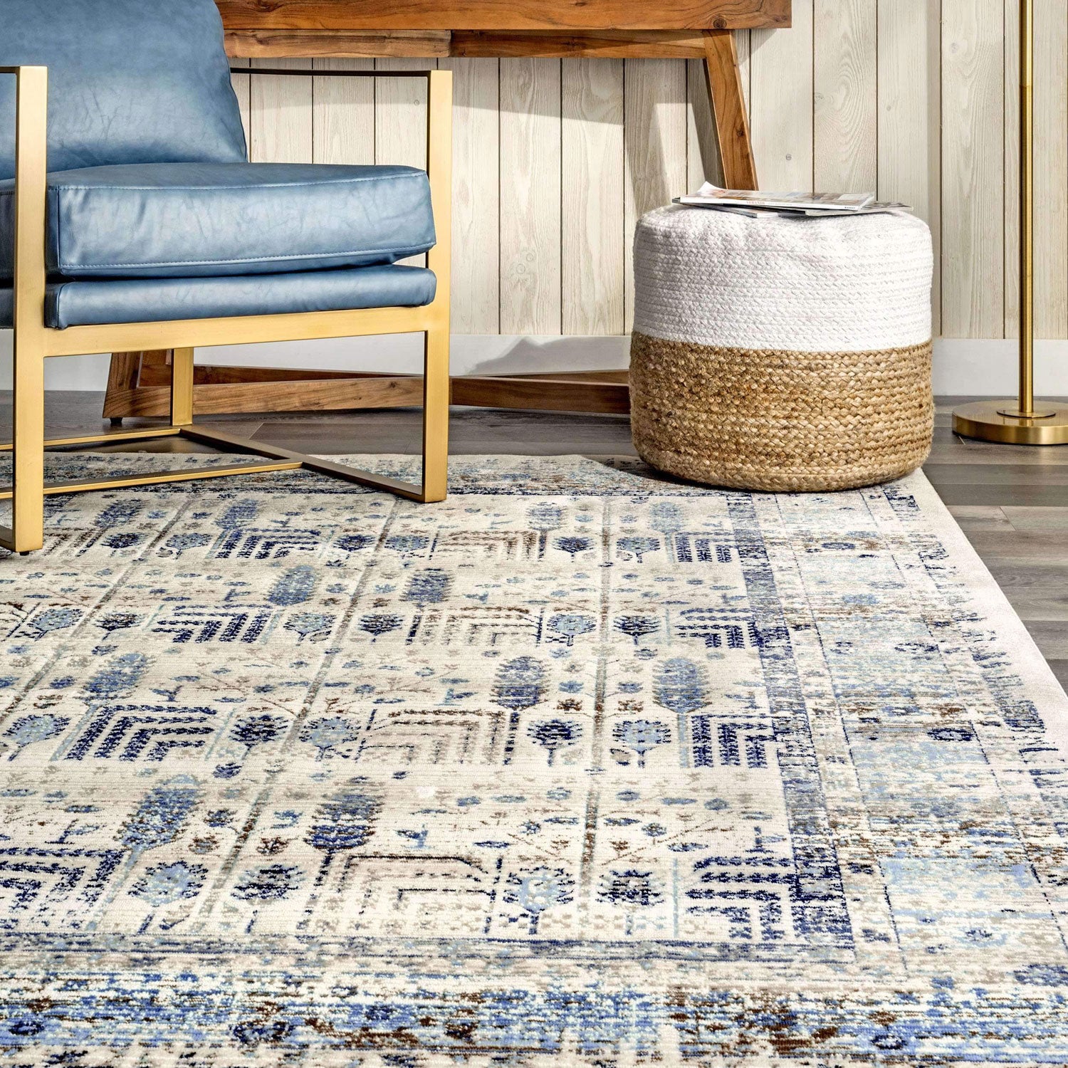 Ammon Machine Made Rug – Paynes Gray