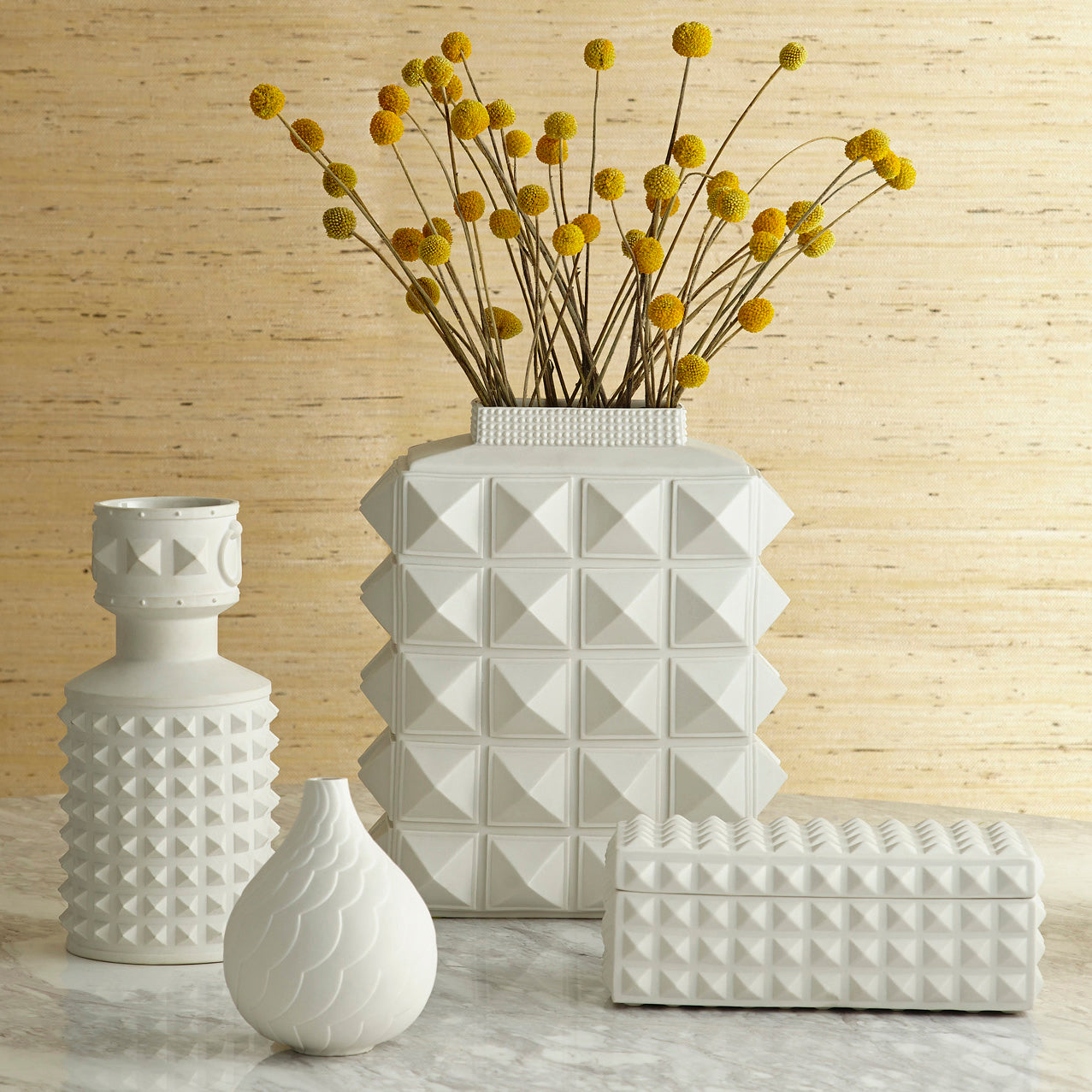 Jonathan Adler Charade Studded Vase – Paynes Gray