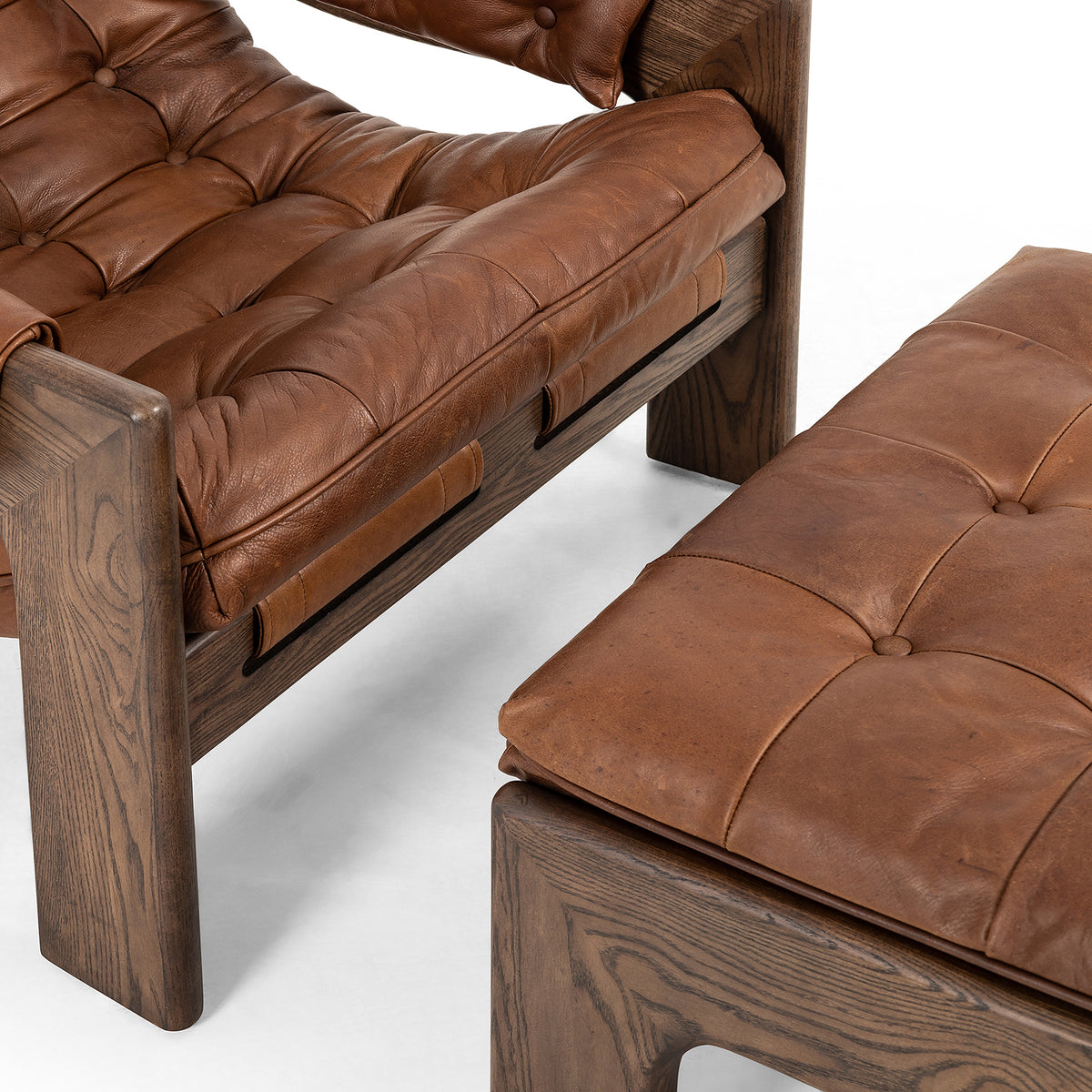 Four Hands Halston Chair with Ottoman