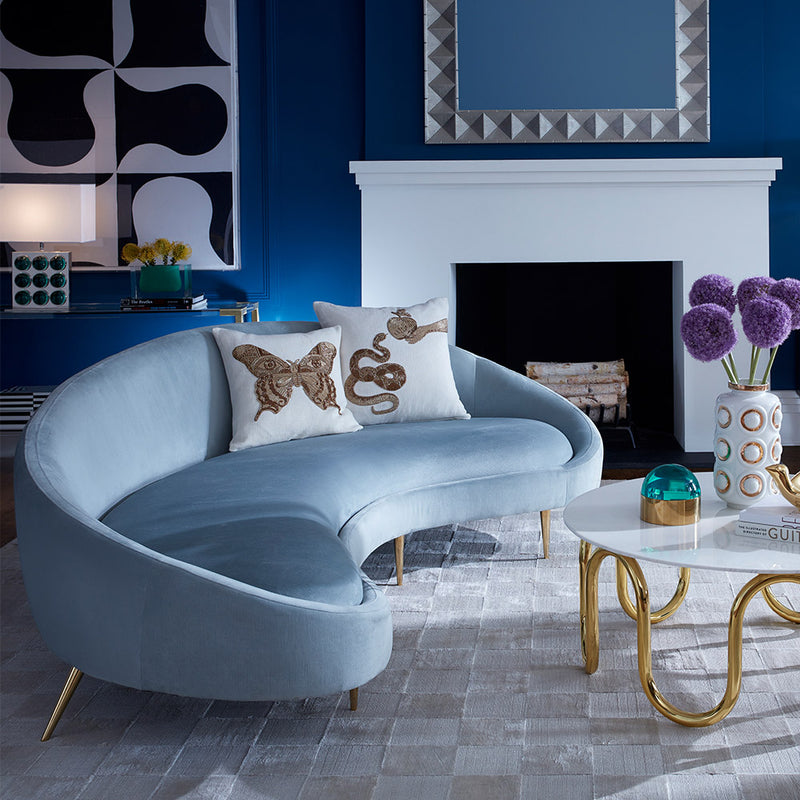 Jonathan Adler Ether Curved Sofa – Paynes Gray