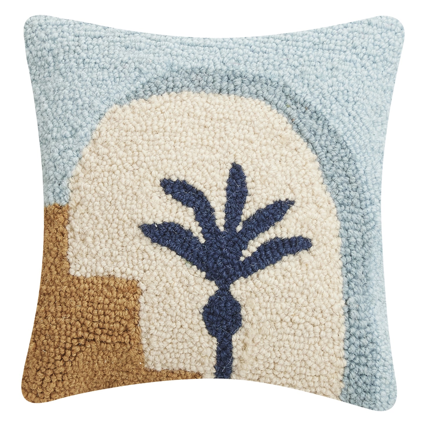 Shadow Palm Hook Throw Pillow – Paynes Gray
