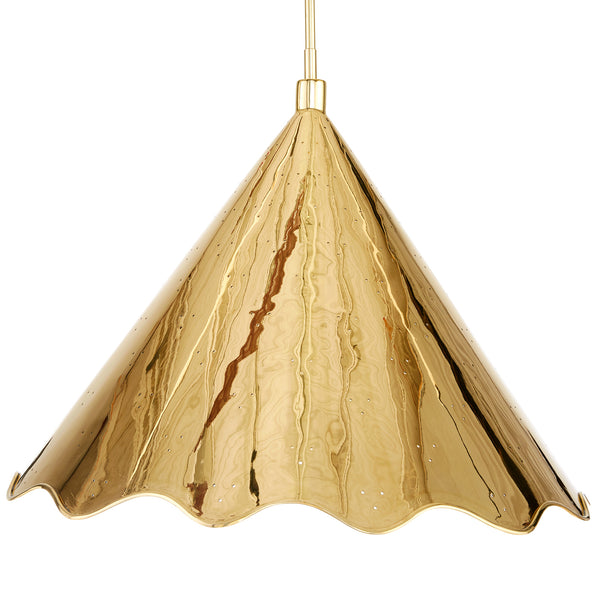 Jonathan Adler Brass Ripple Large Pendant – Paynes Gray