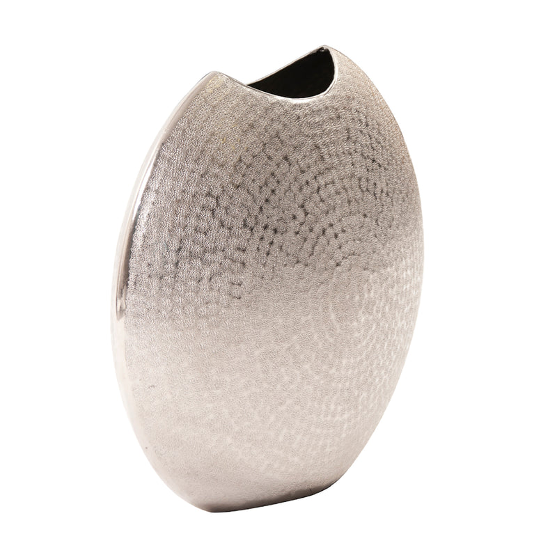 Frosted Silver Metal Vase