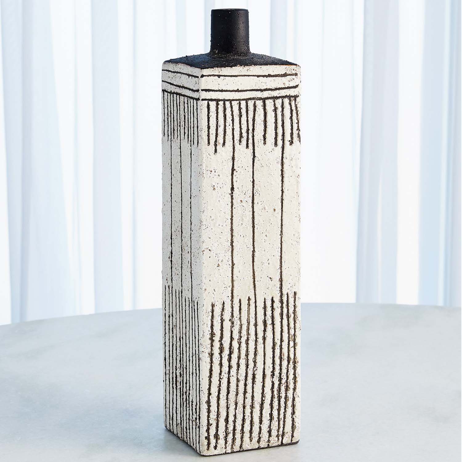 Global Views Graffiti Square Vase – Paynes Gray