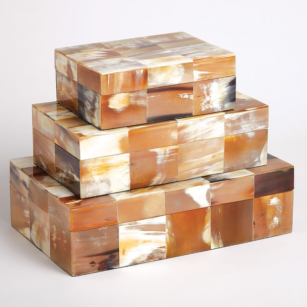 Global Views Sienna Horn Box – Paynes Gray
