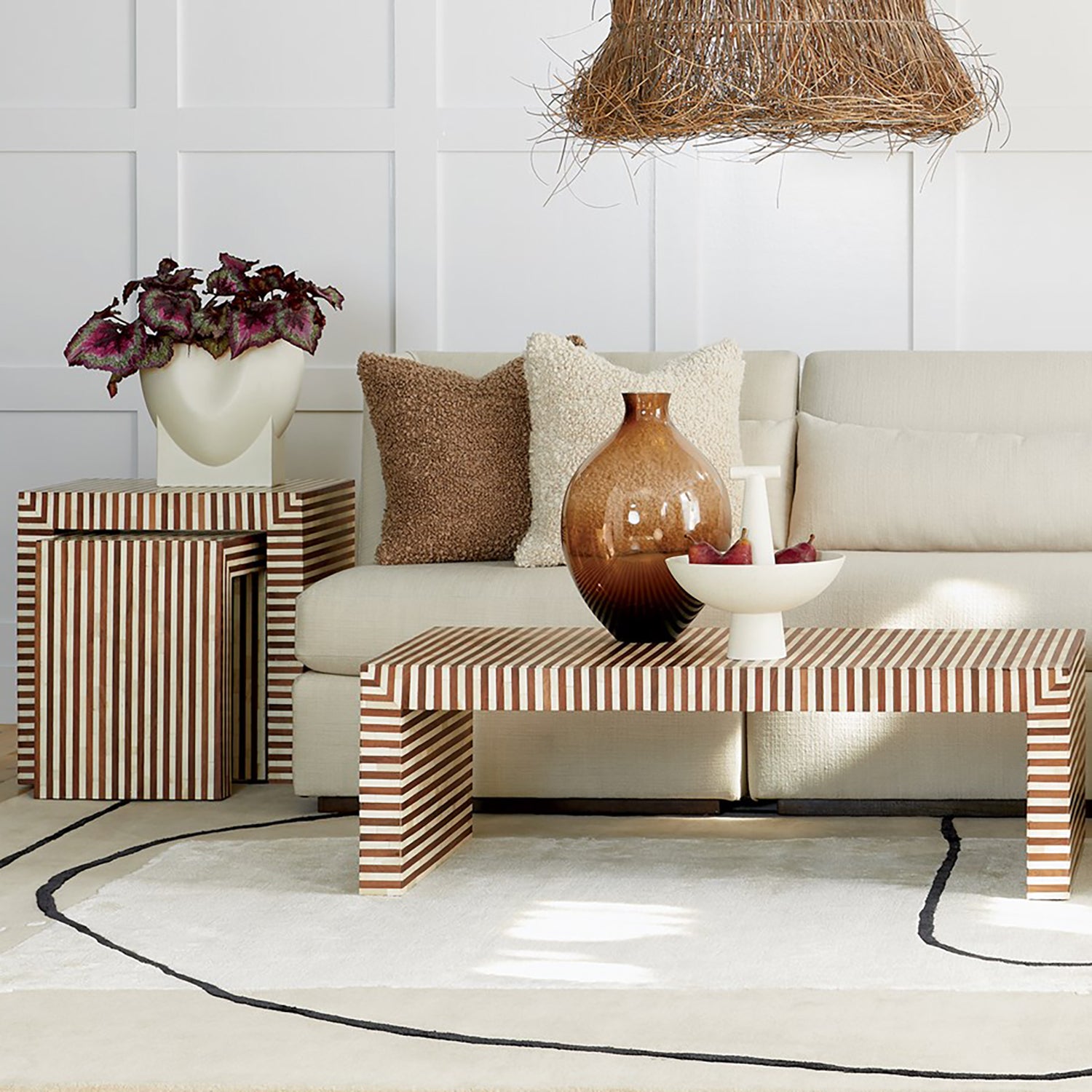 Global Views Sienna Nesting End Table – Paynes Gray