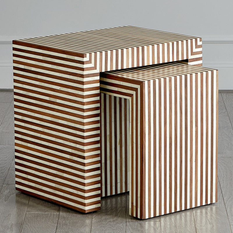 Global Views Sienna Nesting End Table – Paynes Gray