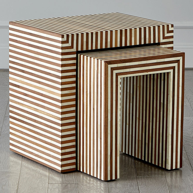 Global Views Sienna Nesting End Table – Paynes Gray